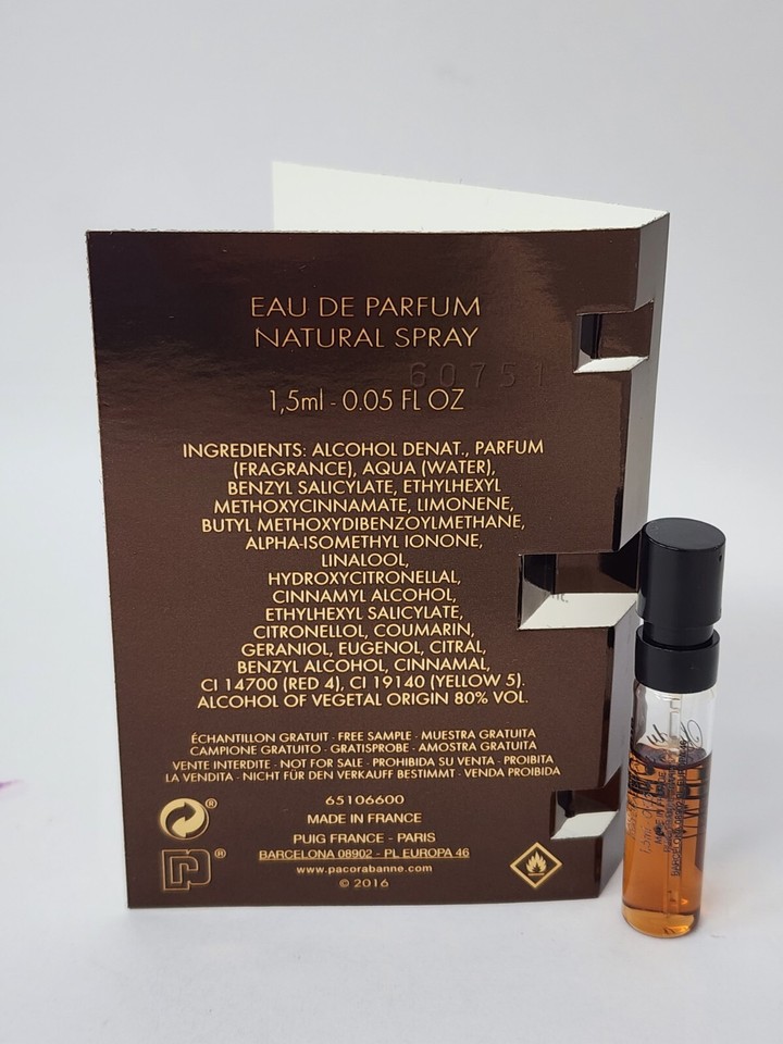 Paco Rabanne Lady Million PRIVE Eau de Perfume Sample 1.5ml with Card ...