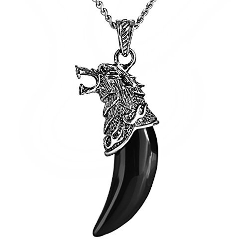 Collar con colgante tribal de colmillo de lobo para hombres y niños | eBay