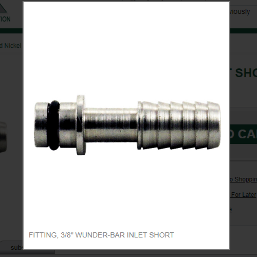 FITTING, 3/8" WUNDER-BAR INLET SHORT # 3056 | eBay