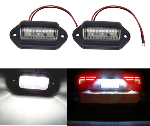 2Pcs Car Number License Plate Lights Lamps For Trailers Trucks Van ...