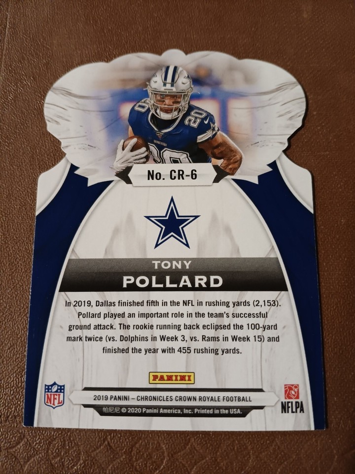 2019 TONY POLLARD PANINI CROWN ROYALE ROOKIE CARD RC #CR-6 DALLAS ...