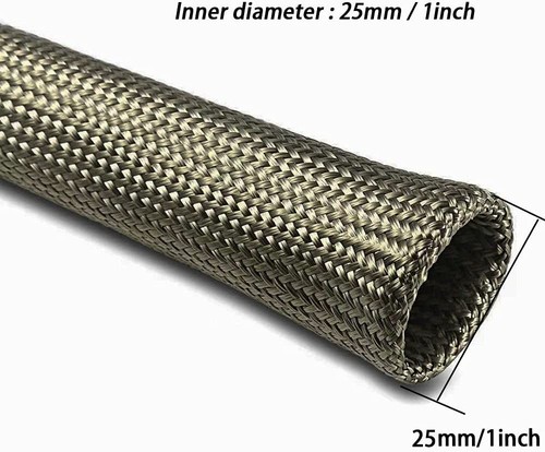 Titanium Fiberglass Heat Wrap Wire Shield Sleeve 1" ID X 10' Adjustable ...