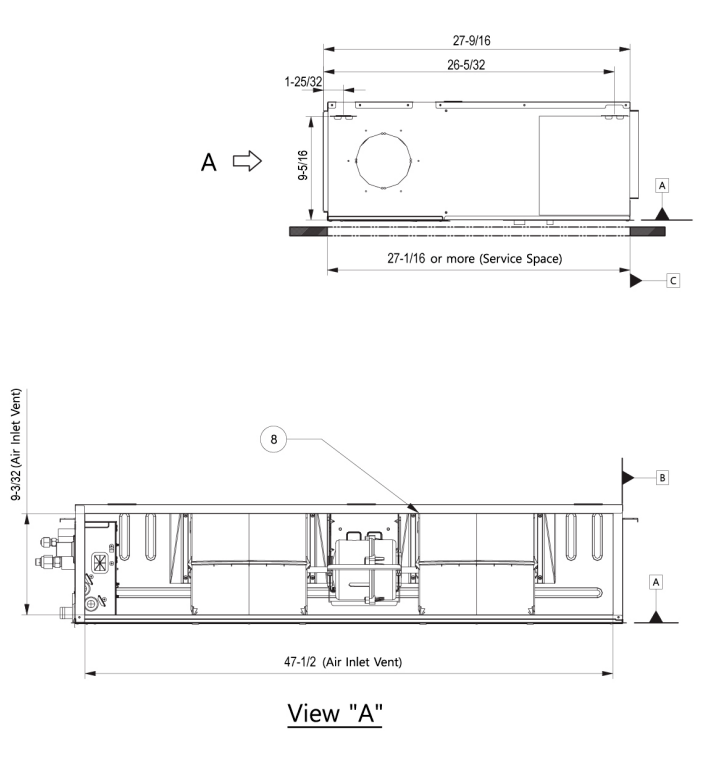 LG AC ARNU183M2A4 Multi V High Static Ducted - 19,100 BTU/h Indoor Unit ...