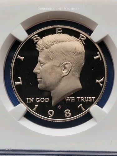 1987-S Proof Kennedy 50c, PF69 Ultra Cameo by NGC ~ 🇺🇲 Patriotic Label ...