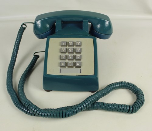 Western Electric Teal Blue Telephone desk Touch Tone Desk Phone 2500 | eBay