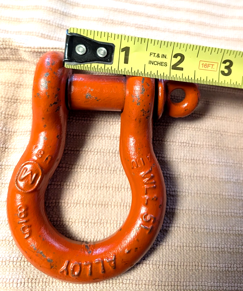 WLL 5T SHACKEL ANCHOR D RING 5/8” ALLOY RED COATED HEAVY DUTY 5 TON USA ...