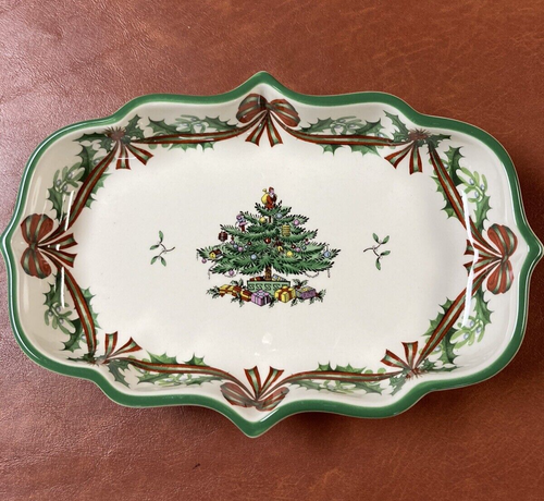 Vintage Spode Christmas Tree Candy Dish 9"x6", 65th Anniversary Edition ...