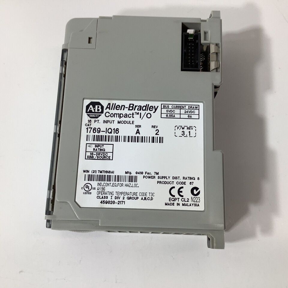 New Sealed Allen-Bradley 1769-IQ16 CompactLogix 16 Pt 24VDC D/I Module ...