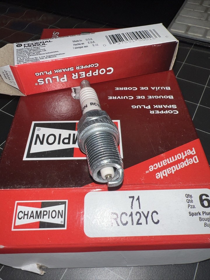 6 PACK NEW GENUINE OEM CHAMPION 71 # RC12YC SPARK PLUG; QUANTITY 6 ...