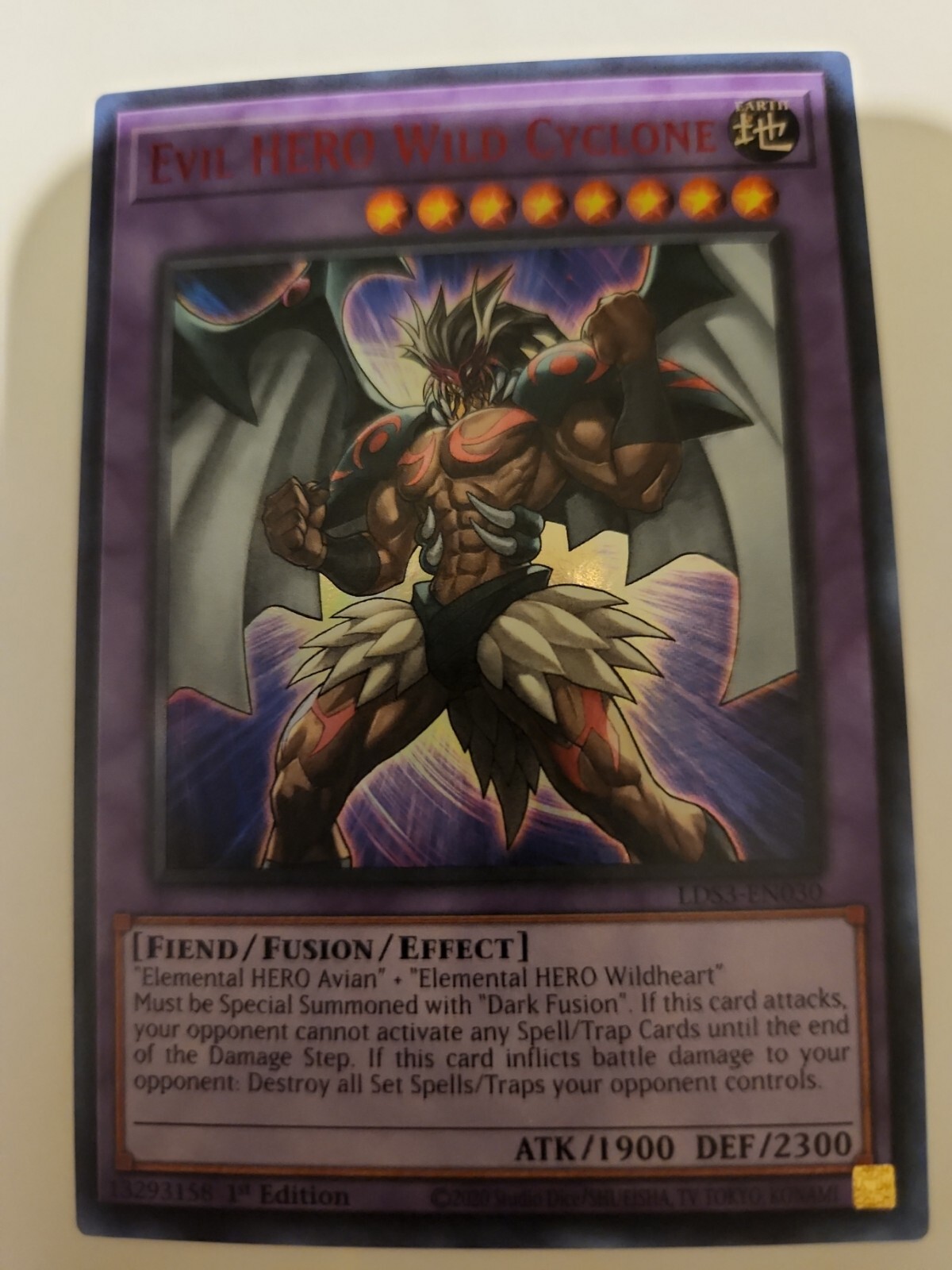 Yugioh LDS3-EN030 Evil Hero Wild Cyclone Red Ultra in hand | eBay