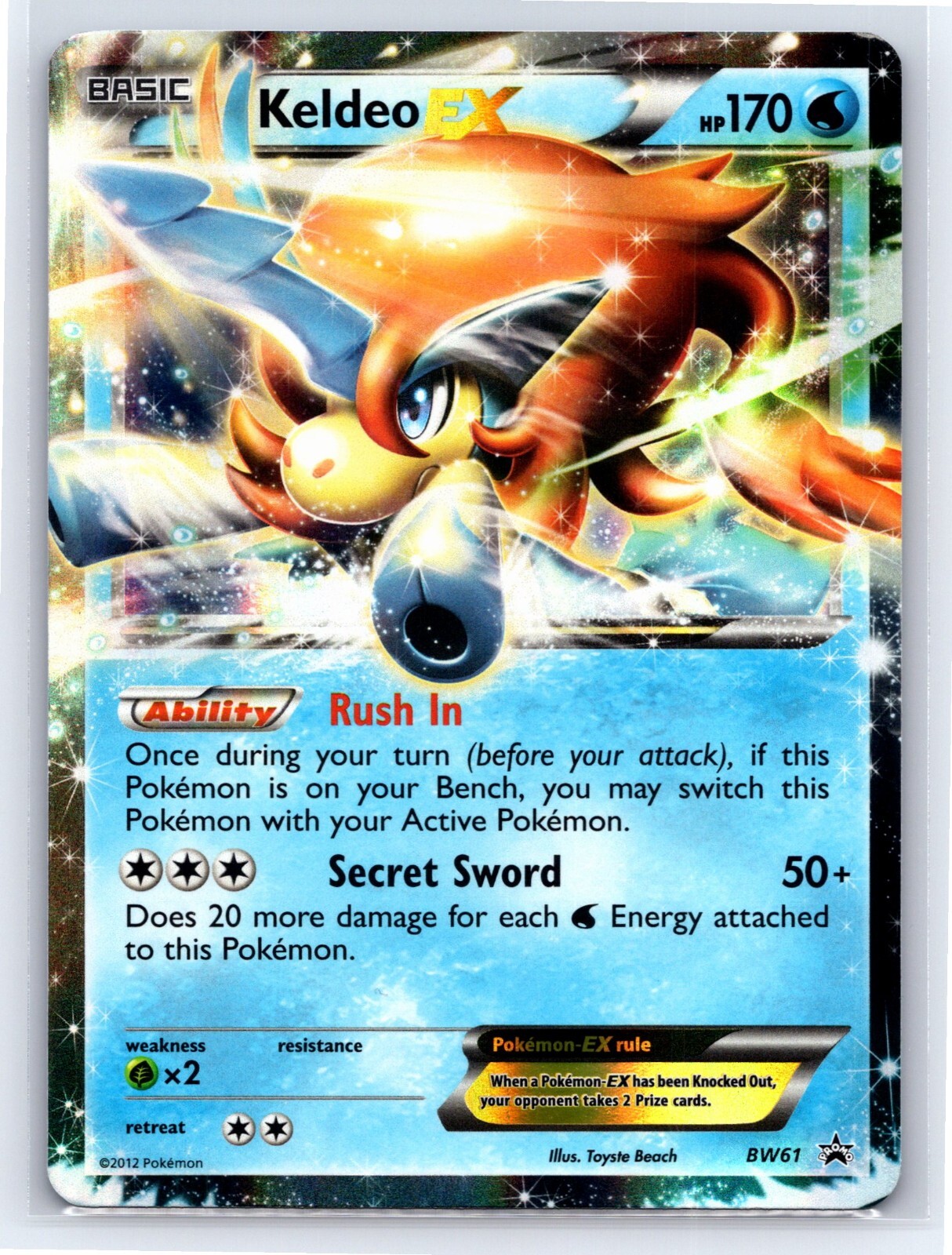 Pokémon TCG Black & White Keldeo EX - BW - Black Star Promo BW61 Holo ...
