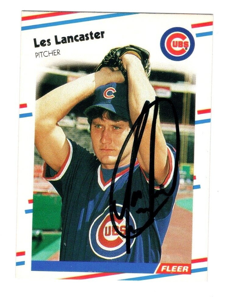 Les Lancaster Signed Auto Autographed 1988 Fleer Baseball Card Rookie ...