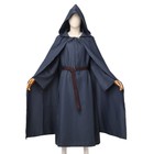 Medieval Men's Long Hooded Cloak Robe Halloween Wizard Sorcerer ...