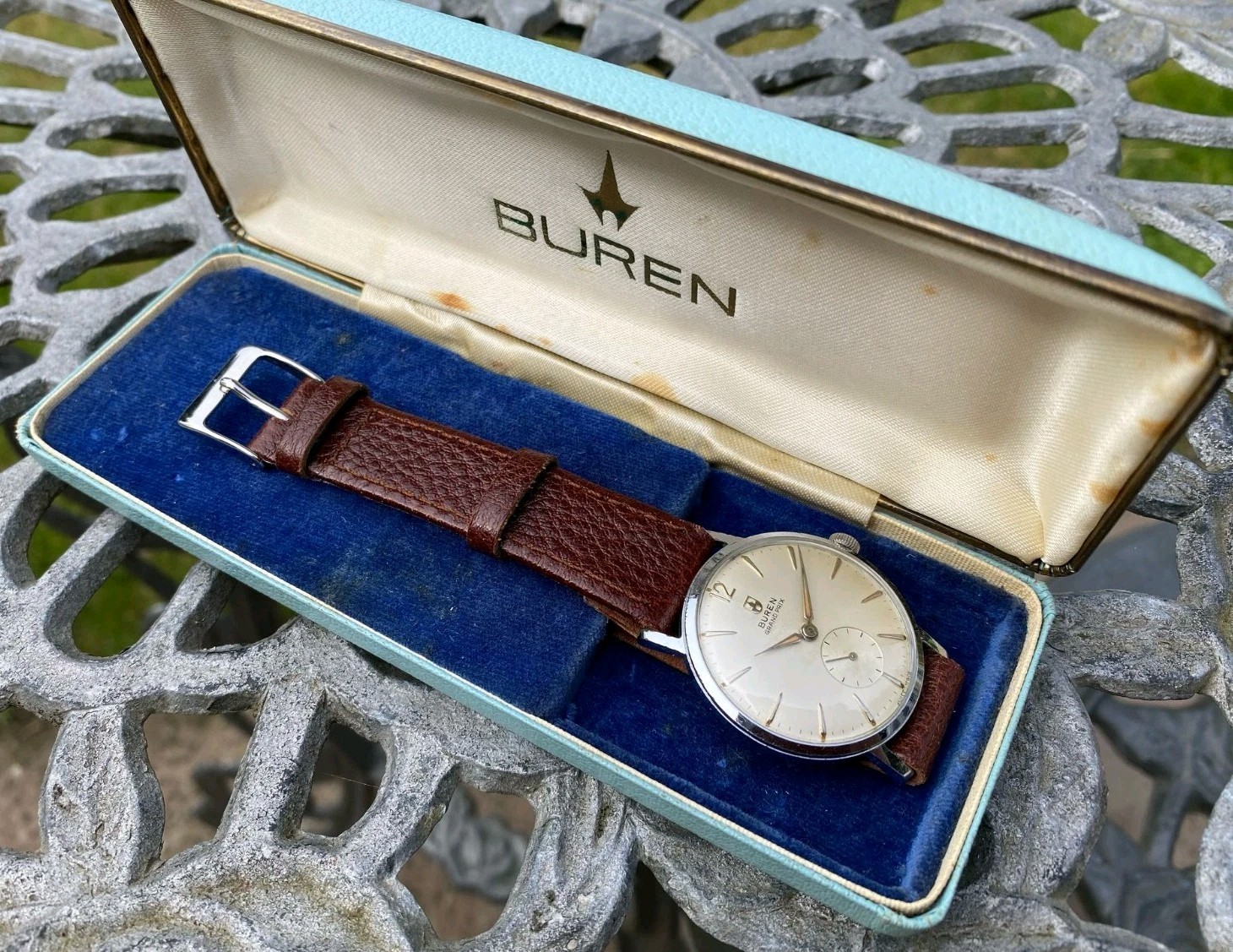 Men's Vintage Buren Grand Prix Watch Dated 1960's Wit… - Gem