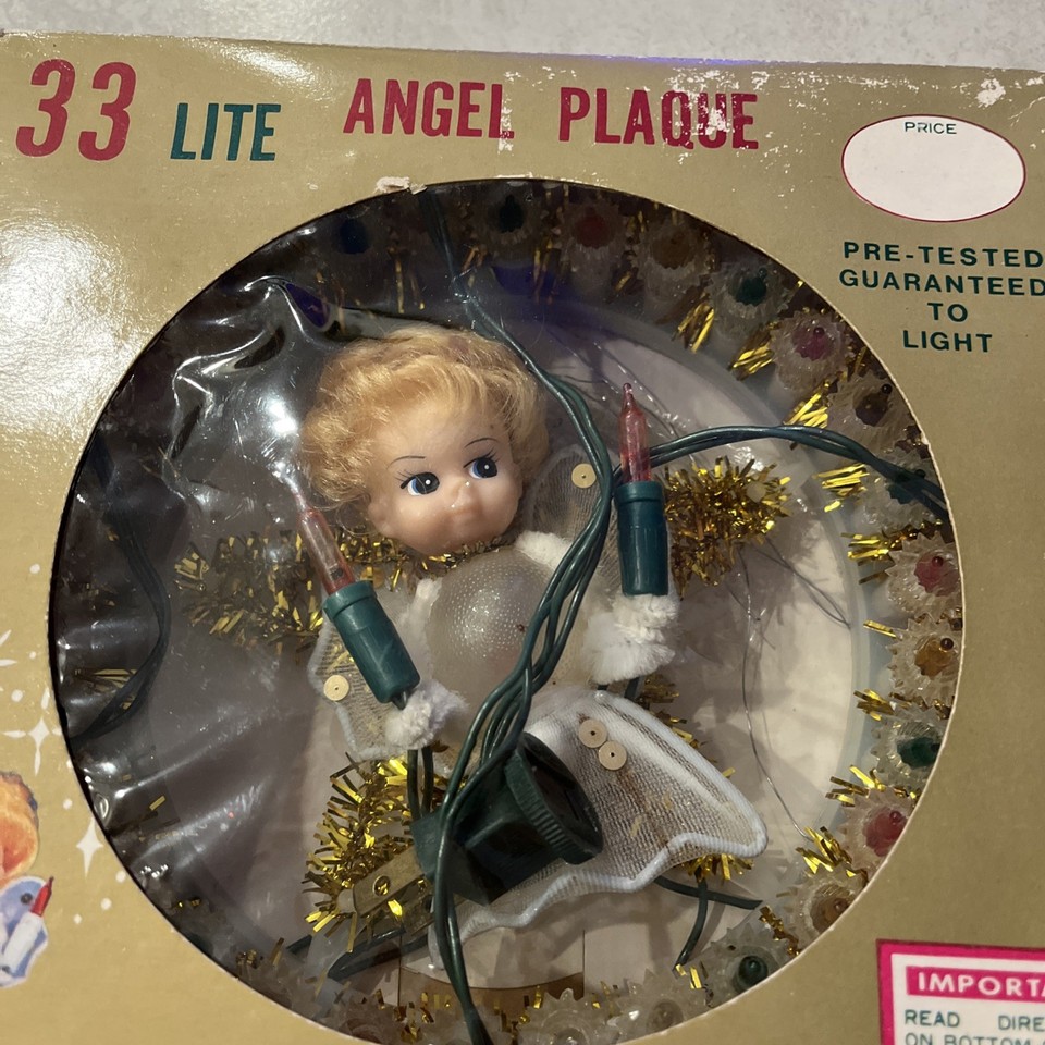 Vintage 1950s Cristmas Angel Tree Topper Flashing Lights Works In Box ...