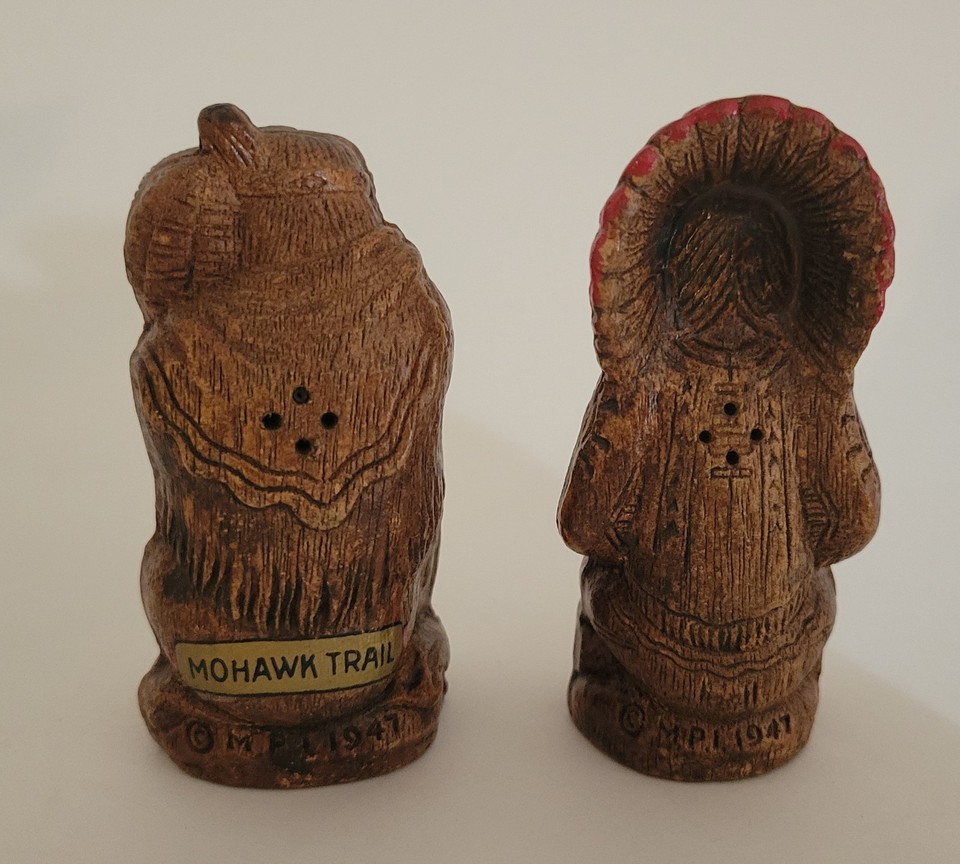 1947 Salt & Pepper Shakers Native American Chief, Squaw & Papoose ...