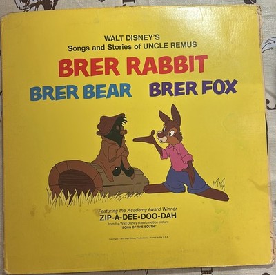 1970 Walt Disney Brer Rabbit LP Vinyl Record 3907 SONG OF THE SOUTH ...