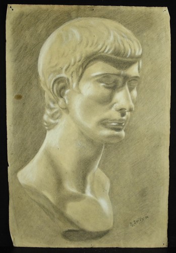 René Berly Original Drawing Sculpture Greco-Roman Art Emperor Caesar ...