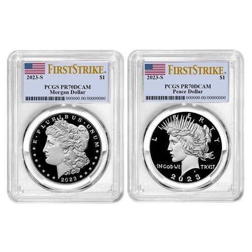 2023-S Proof Morgan & Peace Silver Dollar (PR70) PCGS First Strike FS ...