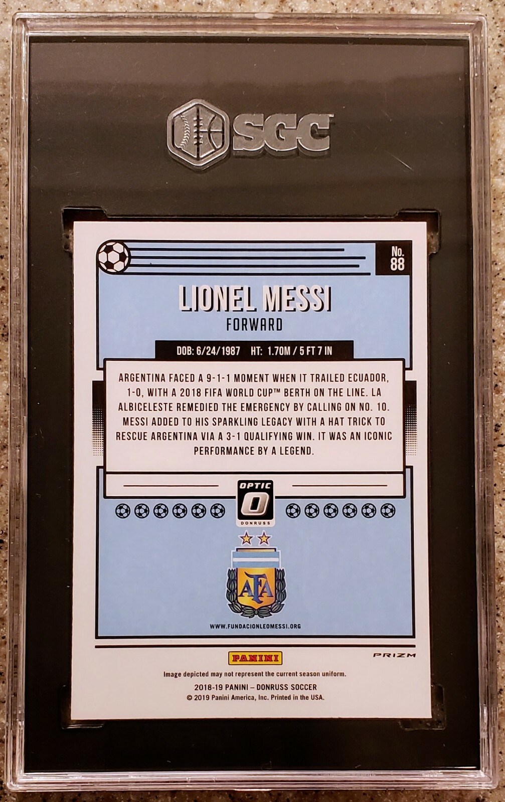 2018-19 Panini Donruss - Lionel Messi #88 Optic Holo Prizm for sale ...