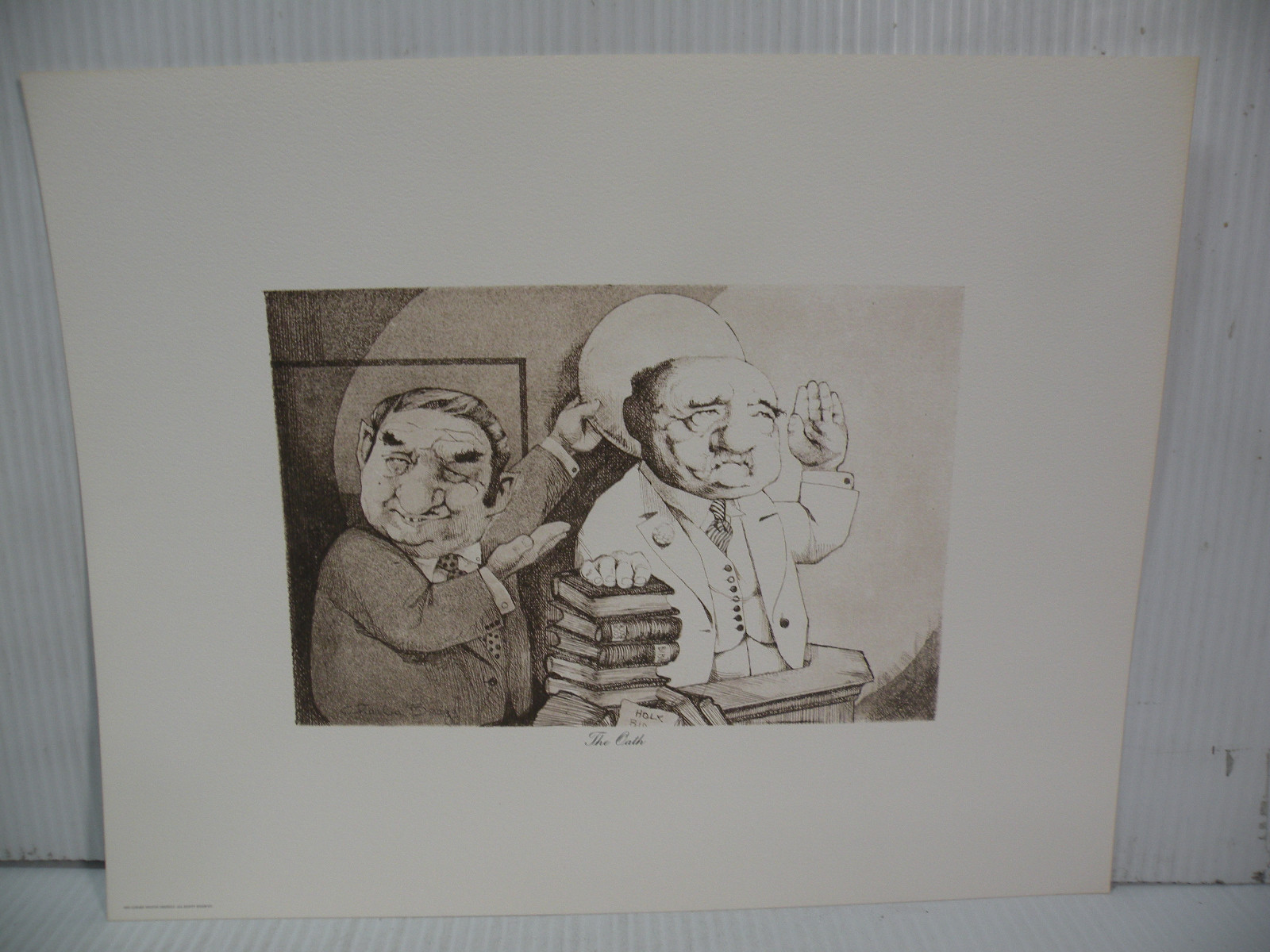 Art print Charles Bragg artist black Lithograph "the oath" Duotone ...