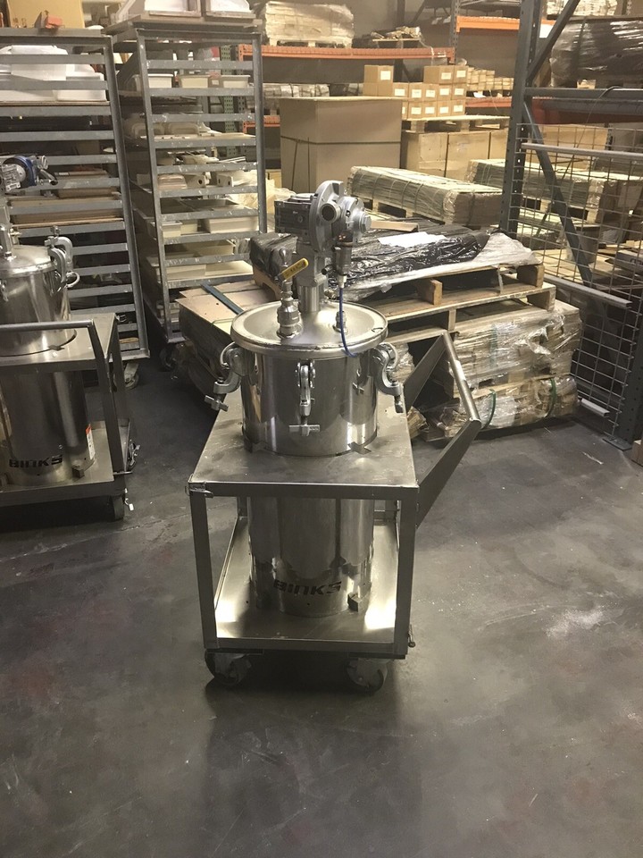 Binks 183S 15 Gallon ASME Stainless Steel Pressure Tank with agitator ...