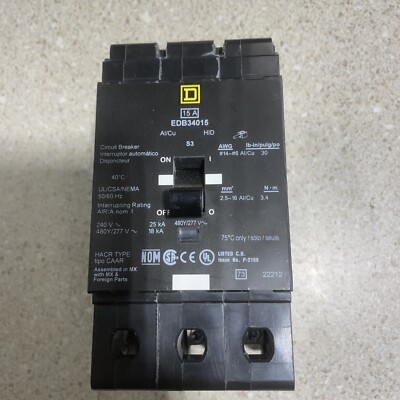 Square D EDB34015 Circuit Breaker 785901875239| eBay