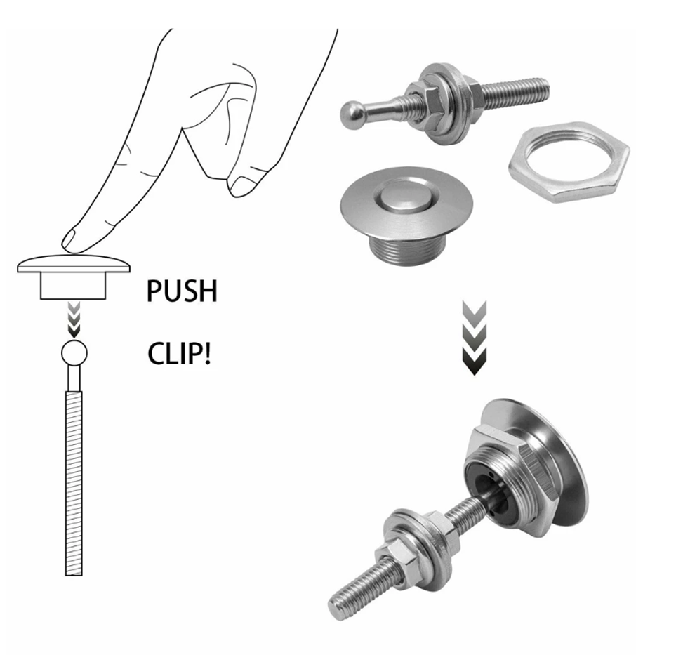 4Pcs Push Button Quick Release Hood Pins Bonnet Lock Clip Latch Bumper ...