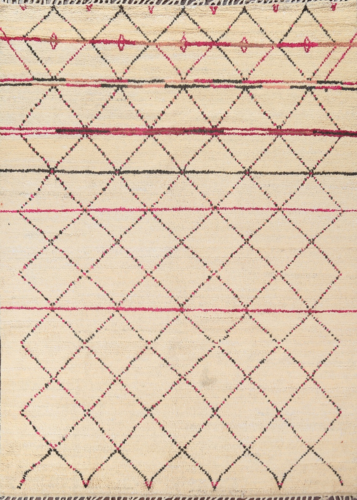 Thick-Plush Modern Moroccan Berber Trellis Oriental Area Rug Wool ...