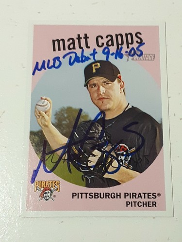 Matt Capps Pittsburgh Pirates 2008 Topps Heritage Autograph Card #37 ...
