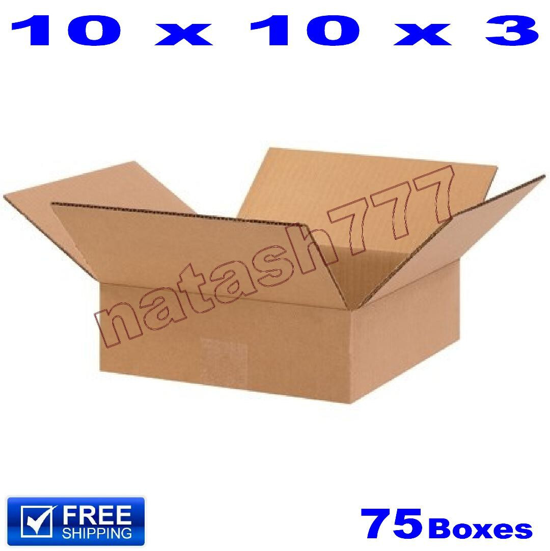 75 - 10x10x3 Cardboard Boxes 32-ECT Mailing Packing Shipping Corrugated ...