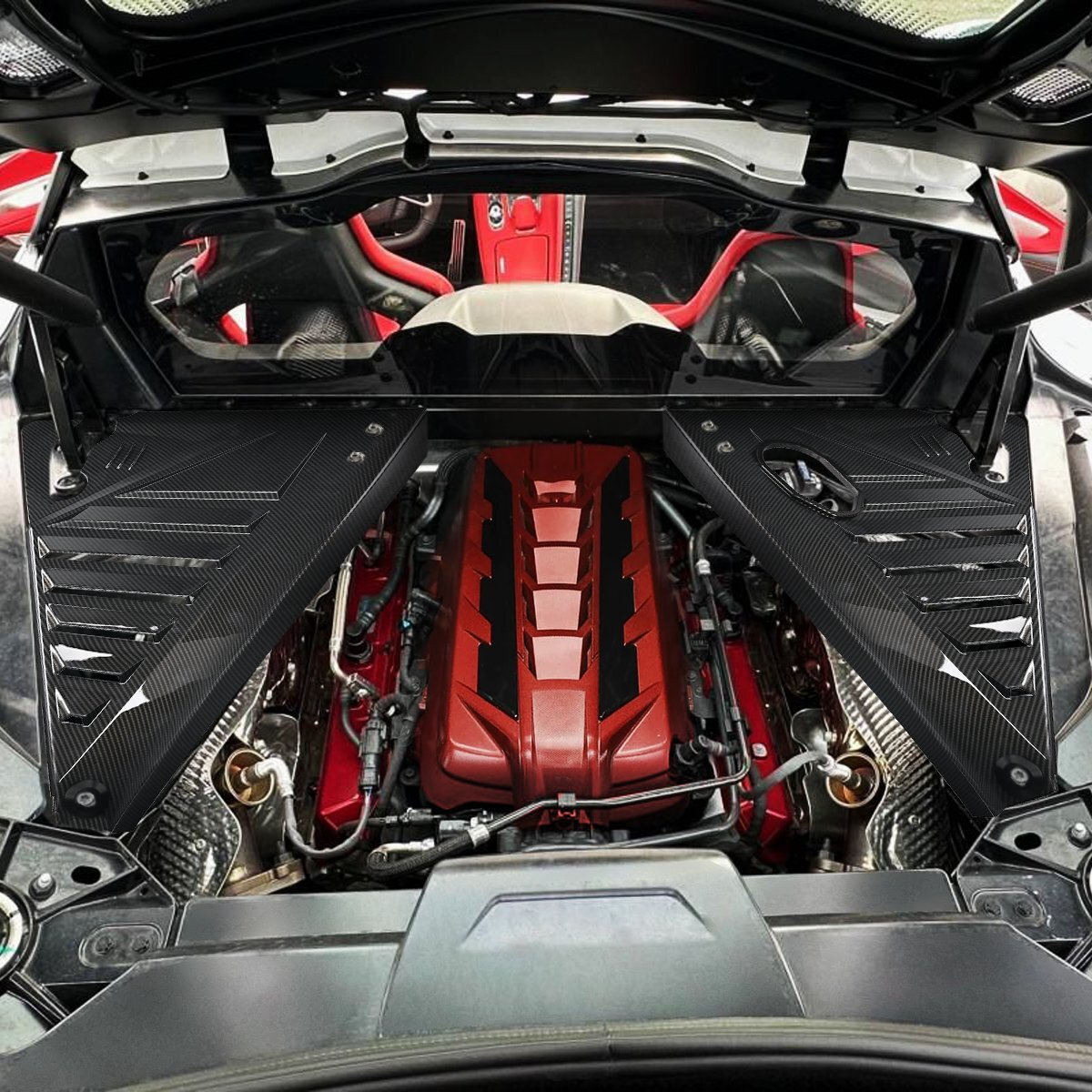 2xFor Corvette C8 Z06 Z51 20-2024 Rear Engine Bay Filler Plate ...