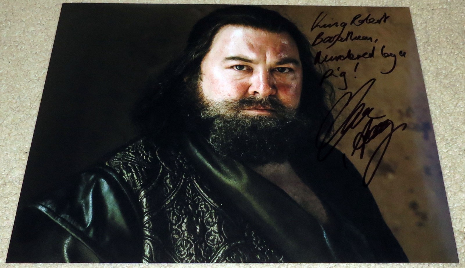 Mark Addy Signed 11x14 Game of Thrones w/Quote King Robert Exact Proof ...