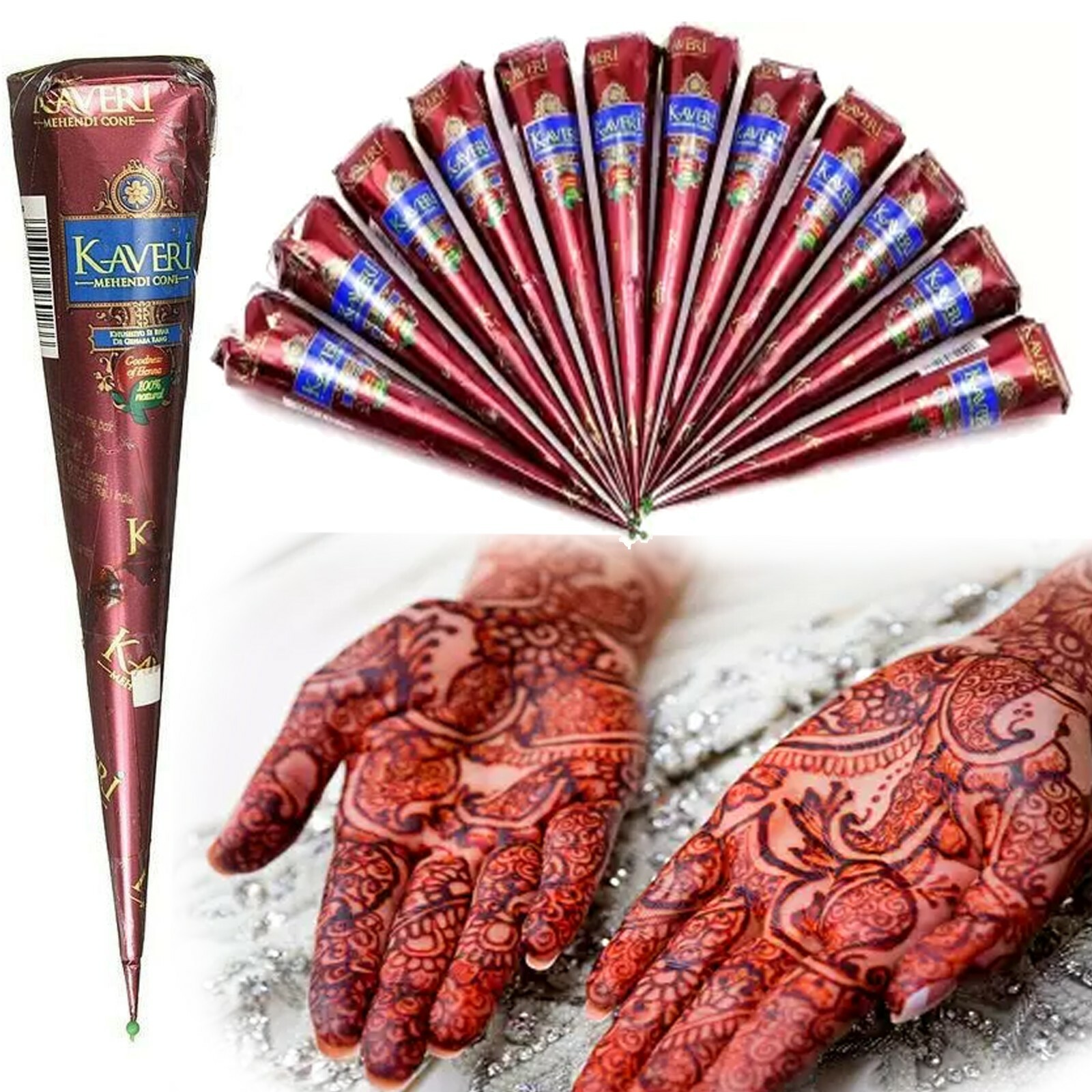 Kaveri Henné Naturale Mehendi Coni, Temporanei Corpo Arte Tatuaggio ...