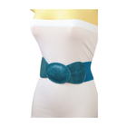 Women Turquoise Blue Elastic Fashion Belt Hip High Waist Oval Buckle ...