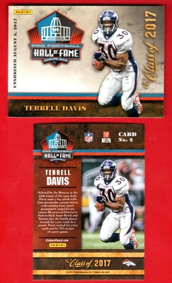 Terrell Davis Denver Broncos 2017 HOF Class Canton Panini Hall of Fame ...
