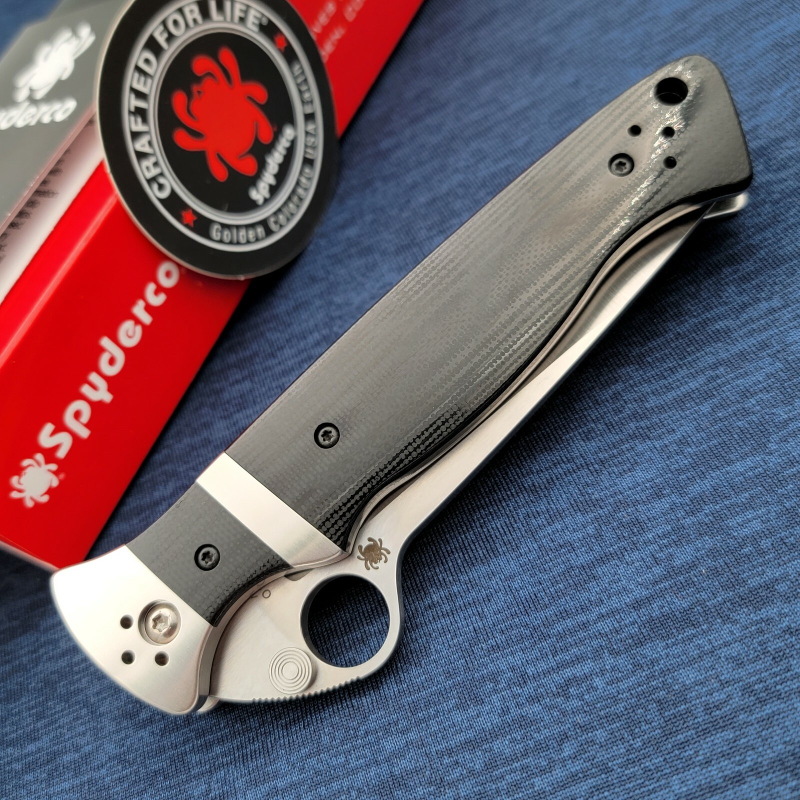 Spyderco Vallotton Sub-Hilt S30V Satin Plain Blade Polished G10 Handles ...