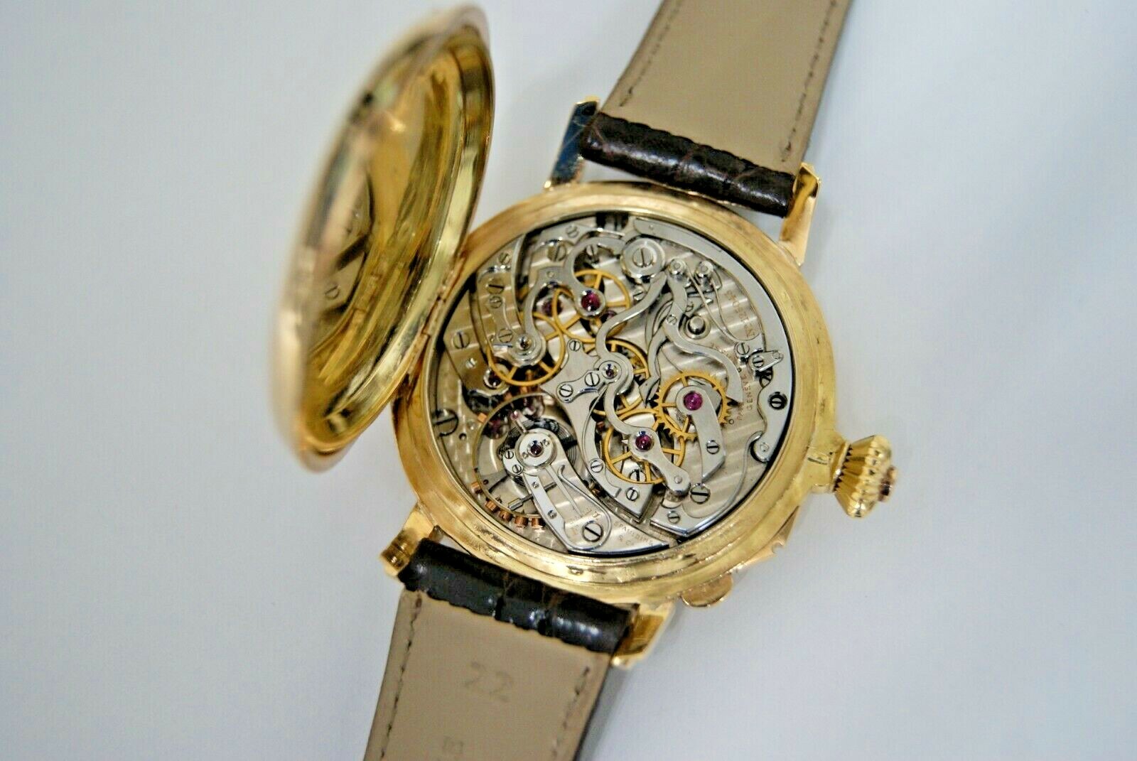 PATEK PHILIPPE ANTIQUE SPLIT SECOND CHRONOGRAPH 18K GOLD 44 MM TRIPLE ...