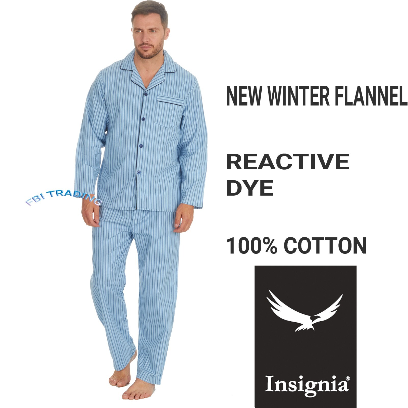 Mens Plain Poly Cotton Pyjama PYJAMAS Traditional plain and patterned ...