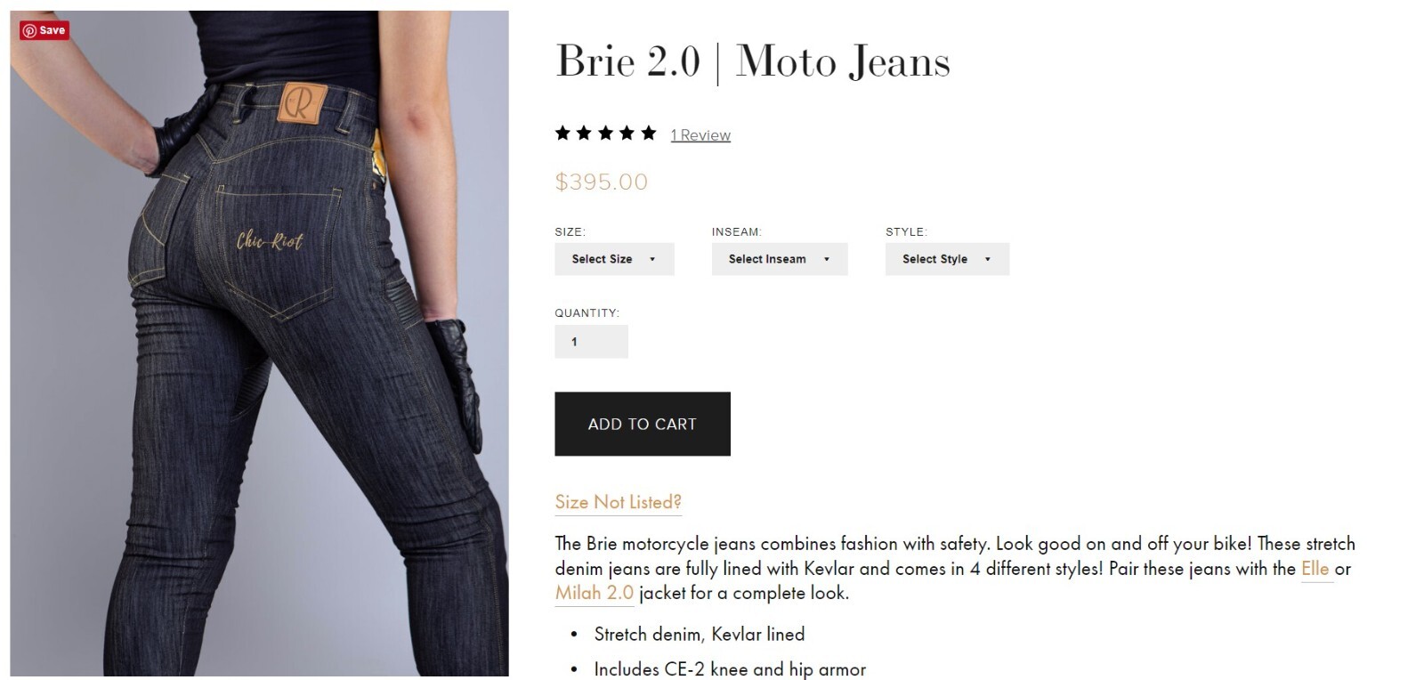 Chic Riot Brand Women's Brie armored motorcycle riding jeans | eBay