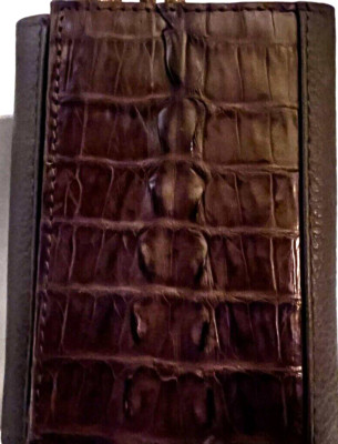 River Brand Genuine Crocodile Brown Tri-fold Key Fob Wallet Luxury ...