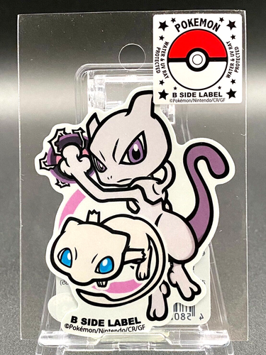 Pokémon x B-Side Label Sticker Mew & Mewtwo Water & UV protection JP LE ...
