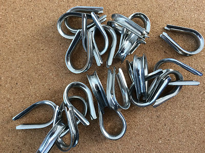 6mm Stainless Steel Wire Rope Eyelet Thimble Hard Eye Protection 18/8 ...