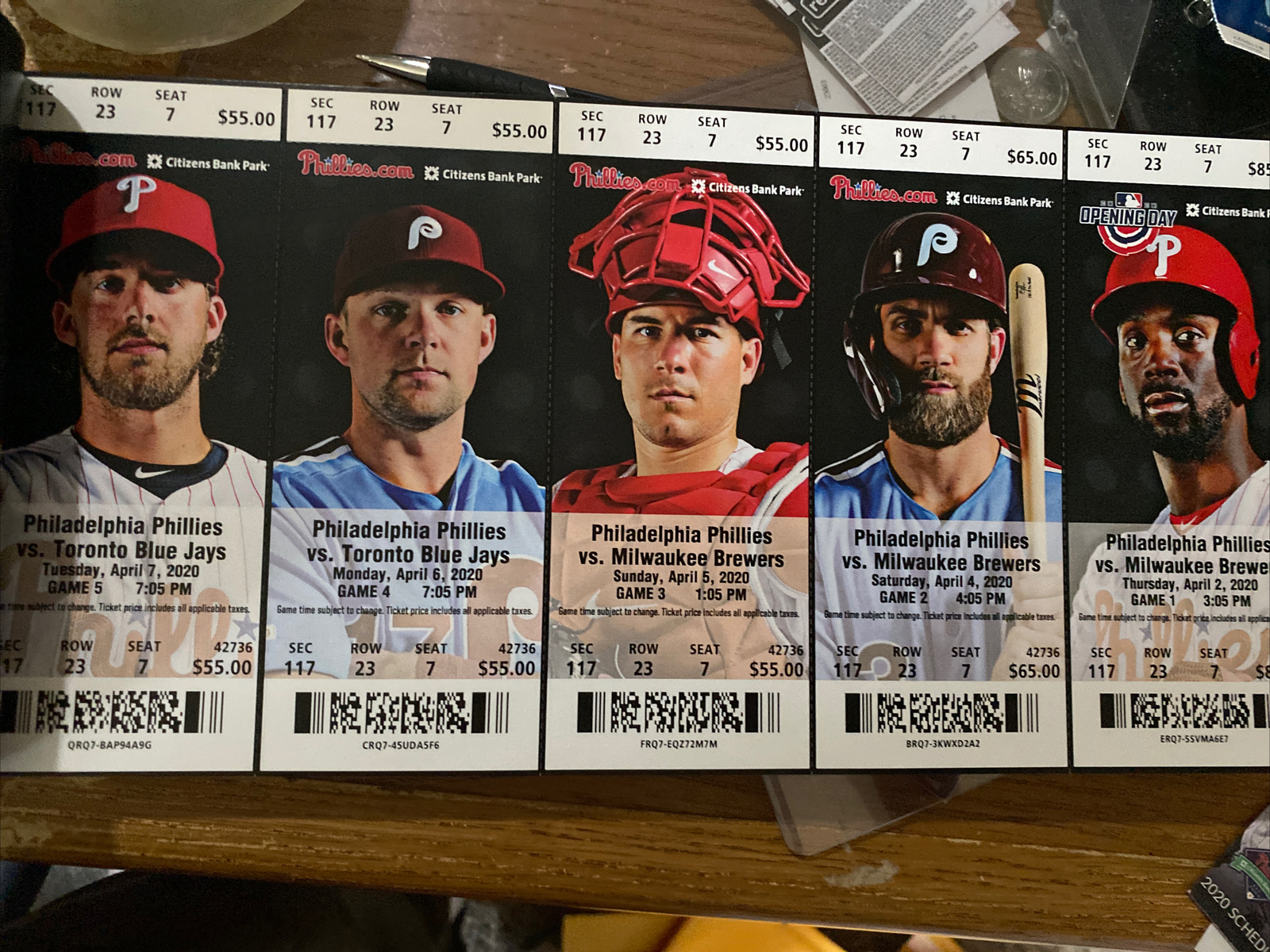 2020 PHILADELPHIA PHILLIES TICKET STUB PICK YOUR GAME IN DROPBOX BRYCE ...