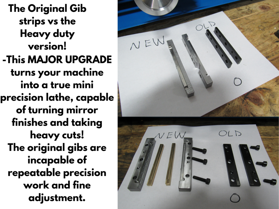 Mini Metal Lathe Heavy Duty STEEL + BRASS Insert GIB KIT! 7x10 7x12 ...