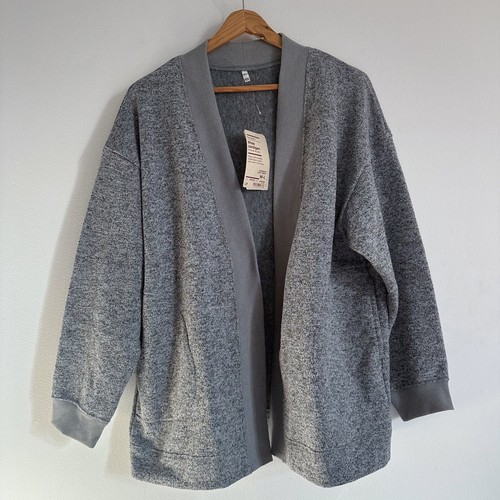 MUJI Knit Fleece Wide Cardigan Gray M-L New With Tags | eBay