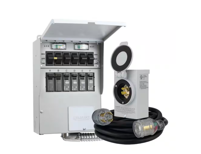 Reliance Controls Backup 6 Circuit Power 8000 WATT Transfer Switch Kit ...