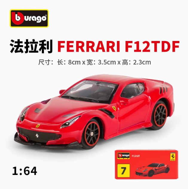Bburago Ferrari F12TDF Red 3" 1/64 Diecast Alloy Model Car | eBay