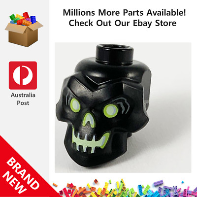 Genuine LEGO™ Black Minifigure Head Modified Skull 43693 6303095 New ...