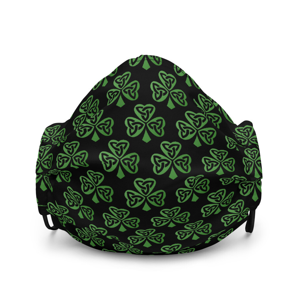 St. Patrick’s Day Shamrock Premium face mask Trinity Black | eBay
